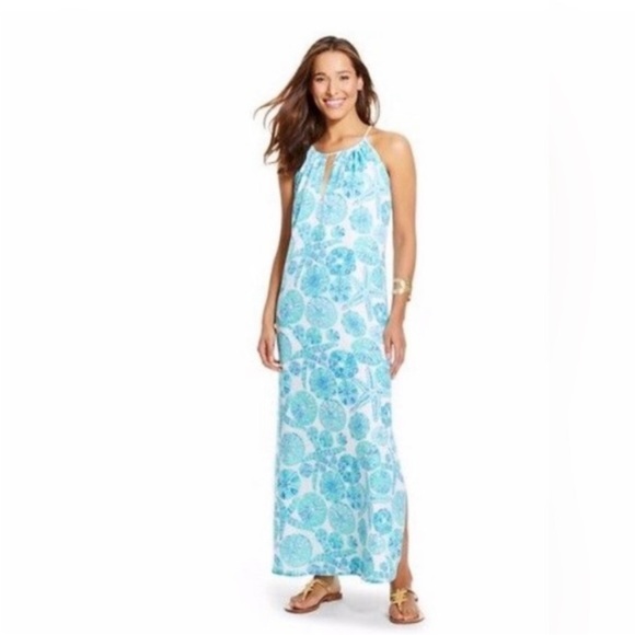 Lilly Pulitzer for Target | Dresses | Lilly Pulitzer Target Maxi Halter Dress Sea Urchin Long ...